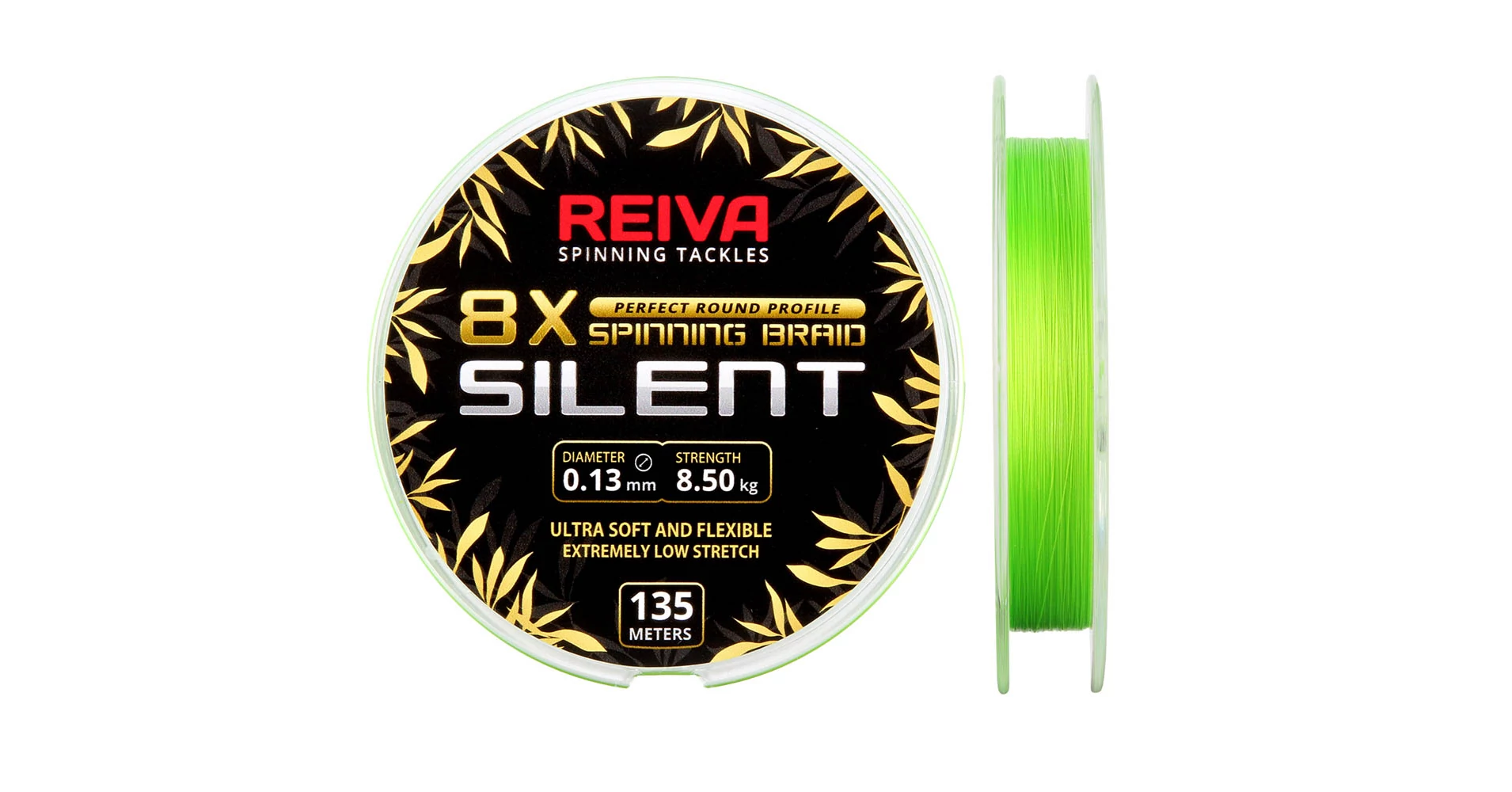 Reiva Silent 8X Chartreuse 135m-es fonott zsinórok | Smart Fishing | Reiva